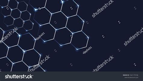 Hexagonal Structure Molecule Dna Neurons System Stock Vector Royalty