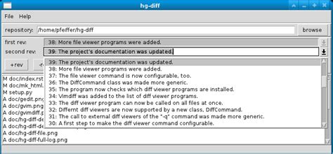 hg diff a graphical user interface to compare mercurial revisions