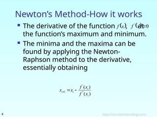 Mws Gen Opt Ppt Optimization Newtonsmethod Ppt