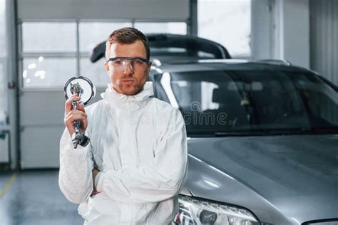 Job Is Done Man In Uniform Is Working In The Auto Service Stock Image Image Of Clothes Hood