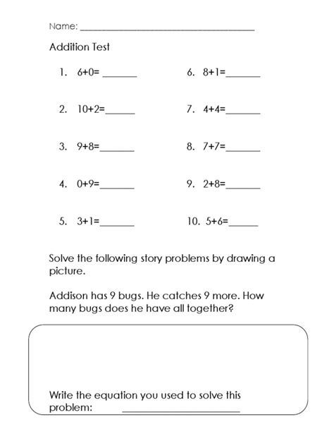 Addition Test Pdf