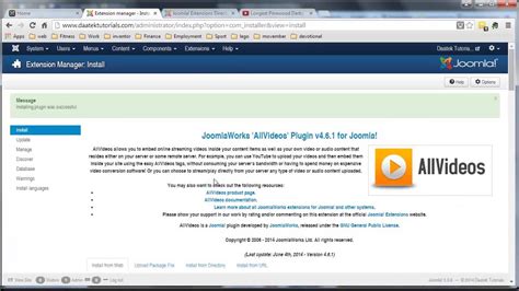 Joomla 3 Tutorials Installing Extensions For Joomla 3 Youtube