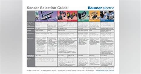 Easy To Use Sensor Selector Guide New Equipment Digest