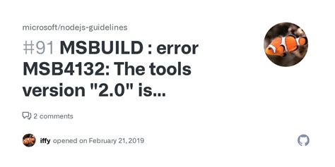 Msbuild Error Msb4132 The Tools Version 20 Is Unrecognized