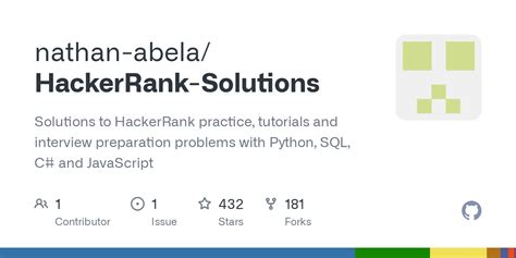 GitHub Nathan Abela HackerRank Solutions Solutions To HackerRank Practice Tutorials And