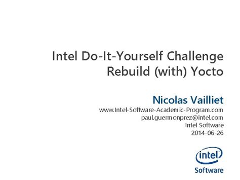 Intel Doityourself Challenge Rebuild With Yocto Nicolas Vailliet