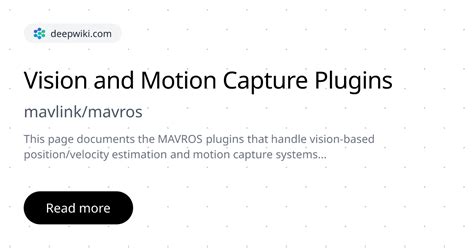 Vision And Motion Capture Plugins Mavlink Mavros Deepwiki