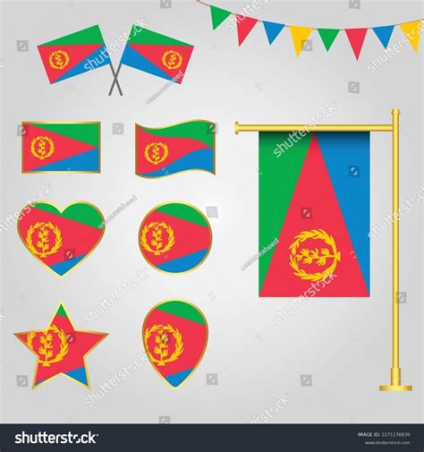 Vector Collection Eritrea Flag Emblems Icons Stock Vector Royalty Free Shutterstock
