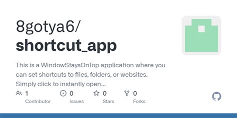 Github 8gotya6shortcutapp This Is A Windowstaysontop Application