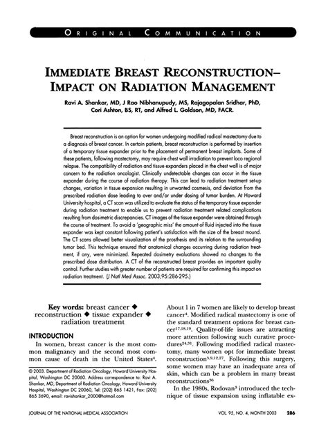 Pdf Immediate Breast Reconstruction Impact On Radiation Management