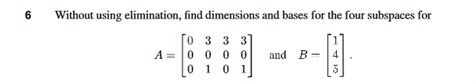 solved 6 without using elimination find dimensions and