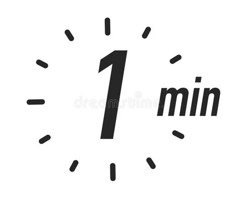 Timer Icons 1 Minute Vector Black Color Stock Vector Illustration Of