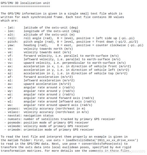 pykitti工具 kitti 数据集oxts 文件读取 如何从 pykitti 中加载 kitti数据 csdn博客