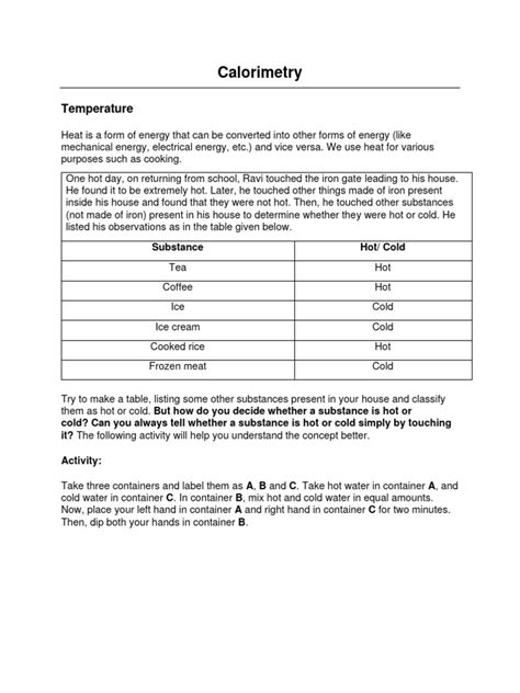 Caliometry Pdf Heat Temperature