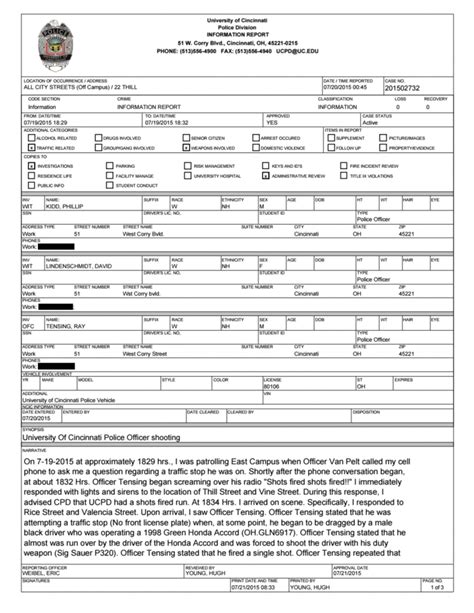 Tensing Dubose Shooting Police Incident Report Documentcloud