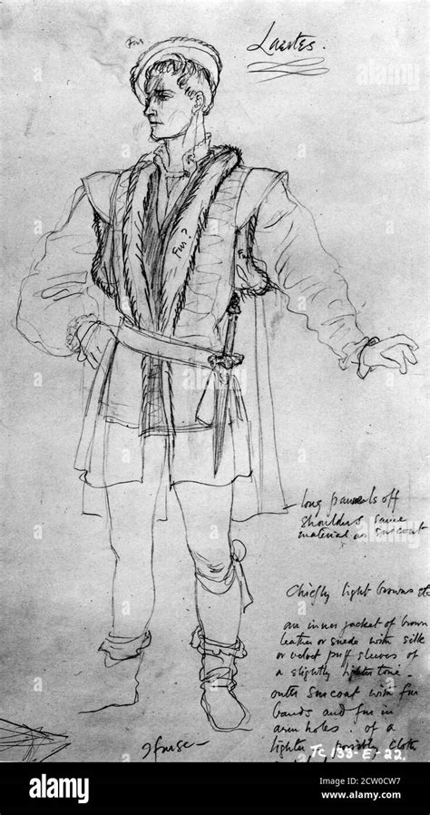 Costume Design By Roger Furse For Terence Morgan As Laertes In Hamlet