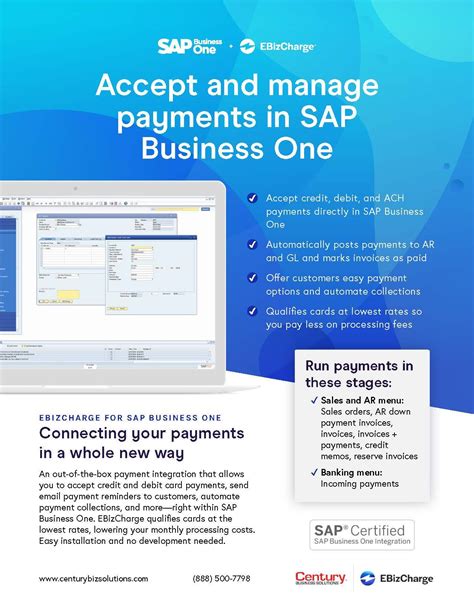Sap Business One Credit Card Processing With Ebizcharge