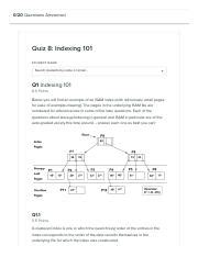 Understanding Indexing in Databases: Quiz 8 Overview | Course Hero