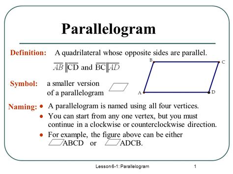 Quadrilateral Parallelogram Definition