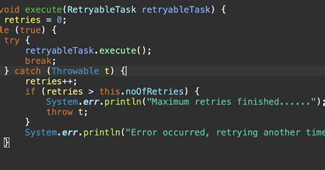 programming for beginners implement retry handler for a task in java