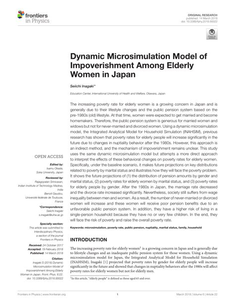 Pdf Dynamic Microsimulation Model Of Impoverishment Among Elderly