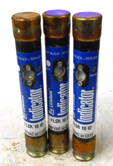 Littelfuse Indicator Fuse Flsr 10 Id 600 Vac Dual Element Lot Of 3