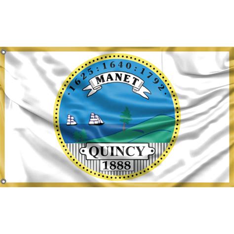 Quincy Flag Massachusetts Usa Unique Design Print Hiqh Quality