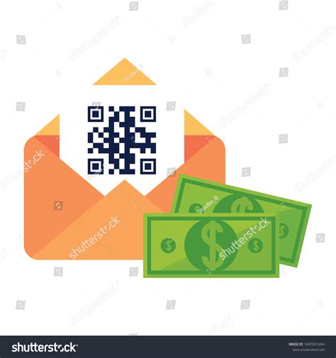 Qr Code Inside Envelope Bills Design Stock Vector Royalty Free 1697031694