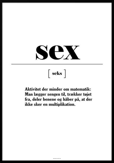 Plakat Med Sjov Sex Definition Unik Plakat