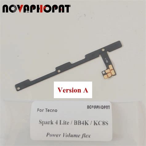 Novaphopat For Tecno Spark Lite Bb K Kc S Power On Off Volume Up Down Ribbon Power Button
