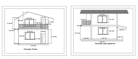 Here The Front Side And Left Side Elevation View Of The 640x860cm
