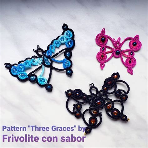 Tatting Pattern Pdf Butterfly Three Graces By Frivolite Con Sabor For Shuttle Tatting Artofit