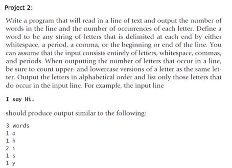 Solved Project 2 Write A Program That Will Read In A Line