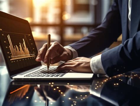 Businessman Touching And Analyzing Data Of Economic Growth Graph And