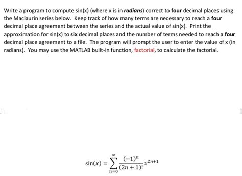solved write a program to compute sin x where x is in