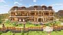 Large Wooden Spruce House With Balcony Full Interior Minecraft Map