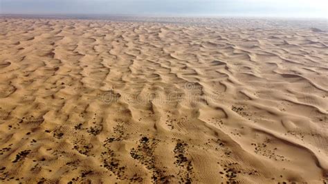 Aerial Photography Of Beautiful Scenery Of Tengger Desert In China