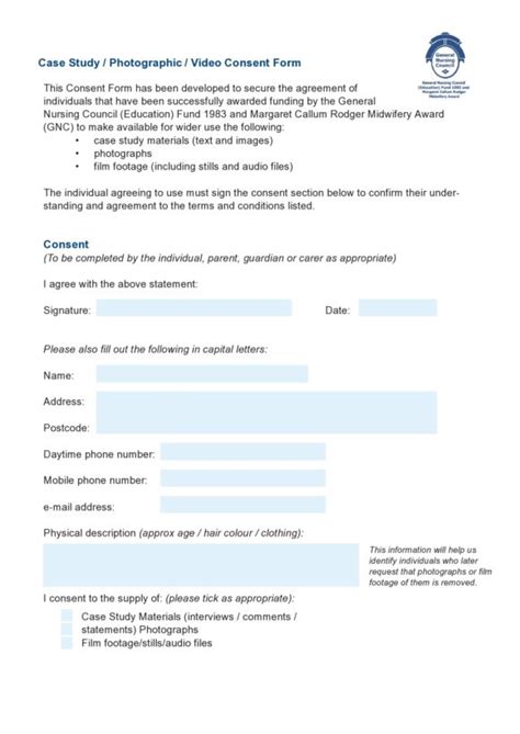 40 Printable Video Consent Forms Free Templates