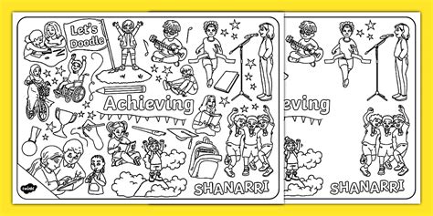 Achieving Wellbeing Indicator Lets Doodle Colouring Pages