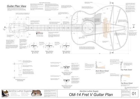 6 String Acoustic V Brace Guitar Plans Acoustic Guitar How To Plan