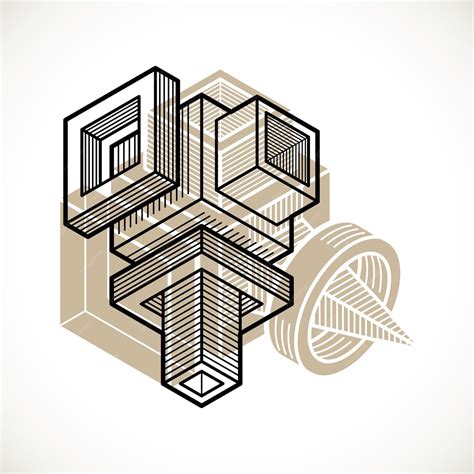 Premium Vector Abstract Trigonometric Construction Vector Dimensional Design Template