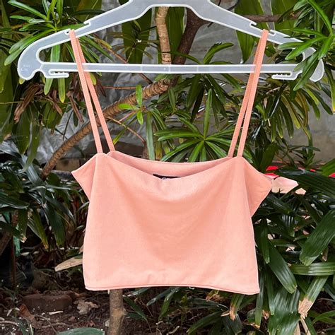 Copper Nude Sleeveless Square Neck Crop Top Womens Fashion Tops