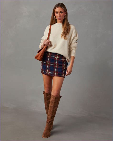 Linden Knitted Mini Skirt Flannel Skirts Classic Neutral Outfits