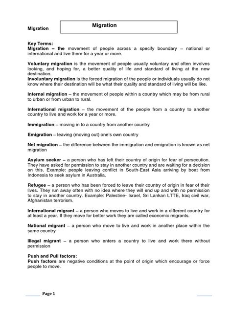 Migration Notes 230713 140233 Pdf Human Migration Immigration