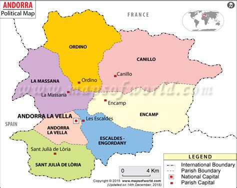 Country Of Andorra Europe Map