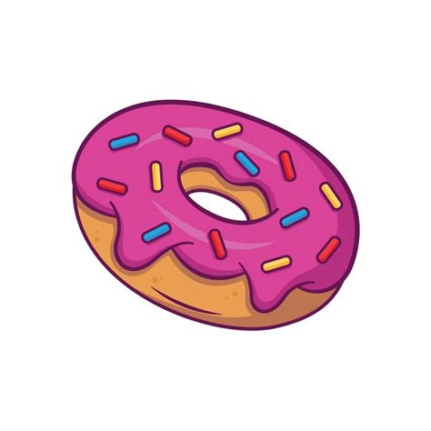 Dona Glaseada Ilustración Vectorial En Estilo De Dibujos Animados