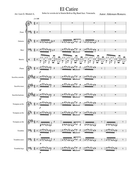 El Catire Aldemaro Romero Sheet Music For Piano Trombone Trombone Tenor Trombone Bass