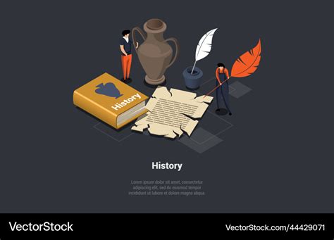 History Class With Studying People Ancient Vector Image