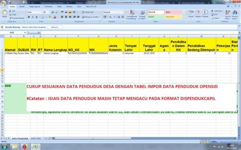 Aplikasi Data Penduduk Dengan Excel Cek Data