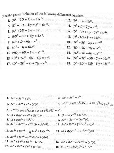 Non Homogeneous Questions With Answers Pdf